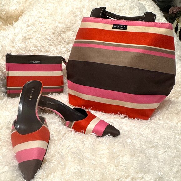kate spade | Bags | Kate Spade Vintage Classic Stripe Bundle Bucket ...